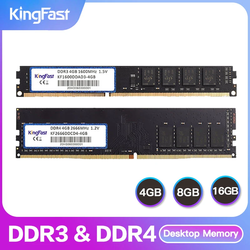 Kingfast Ddr3 Ddr4 4gb 8gb 16 Memória Ram 1600 2400 2666 3200 Mhz 288pin 1.2v Dimm Desktop Ram ...