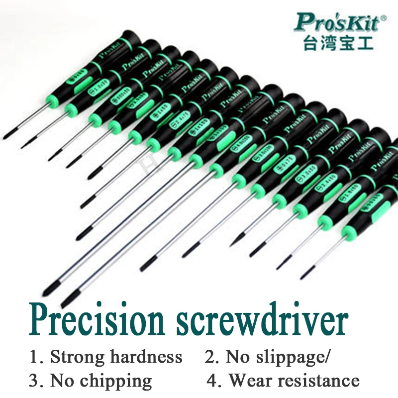Pro'sKit Precision Screwdriver SLOTTED Phillips Anti-Slip Handle ...
