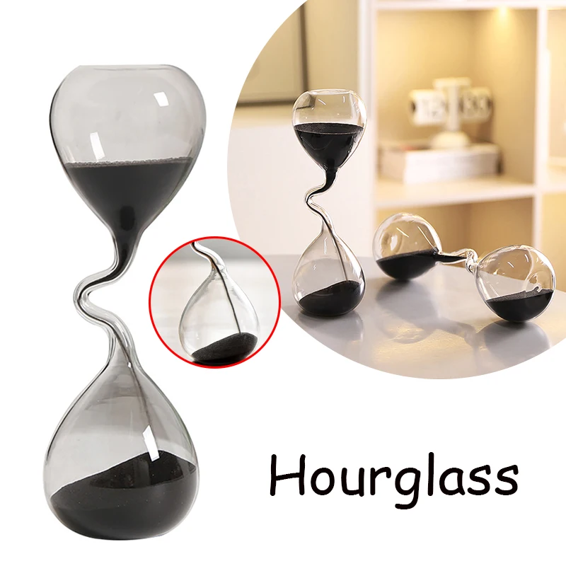 Curve Design Black Hourglass Modern Style Home Decor Accessories Glass ...