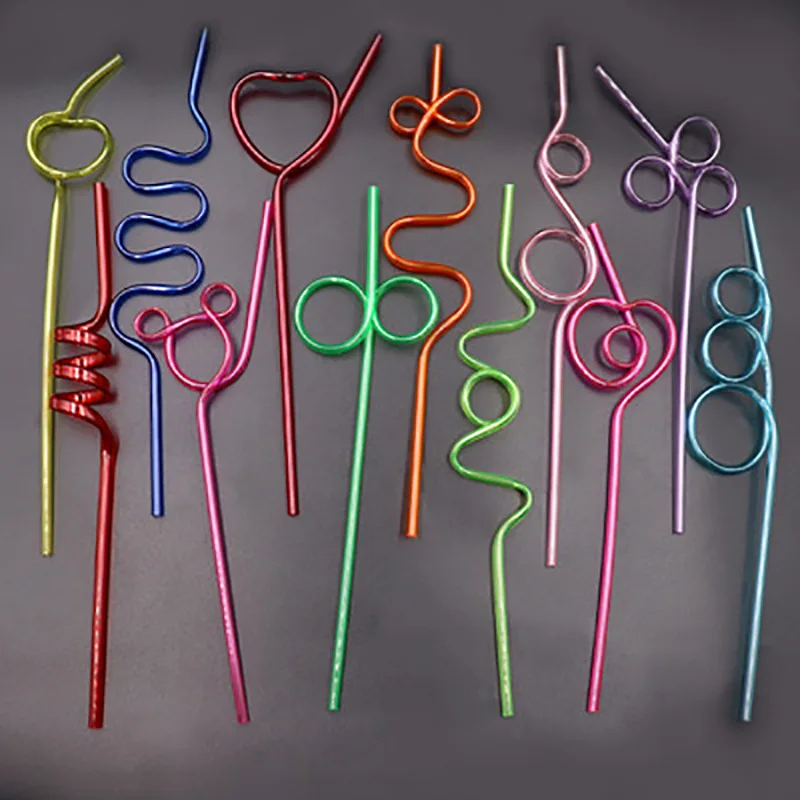 PVC Curved Straws Bar Party Straws Cocktail Accessories Reusable Straw ...
