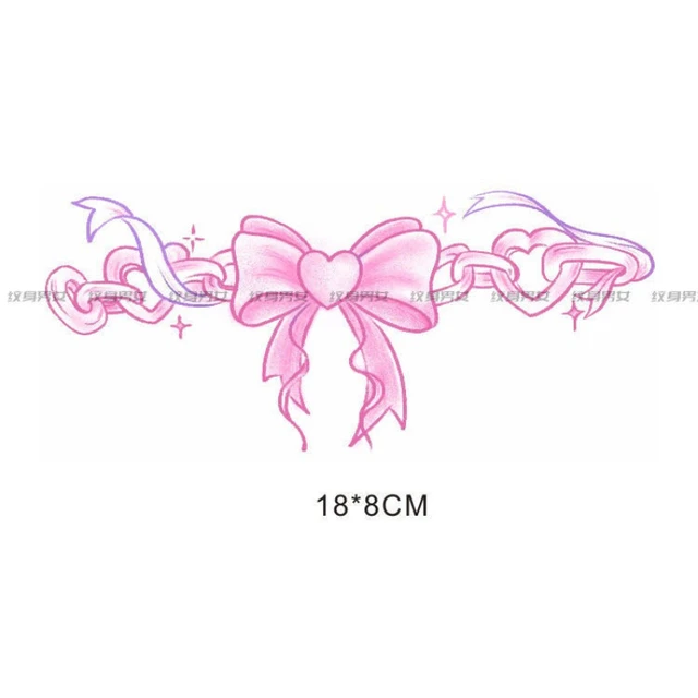 Pink Ribbon Bow Tattoos