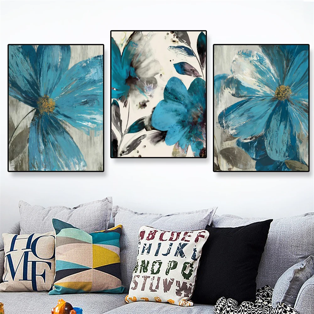 Blue Flower Canvas Painting
