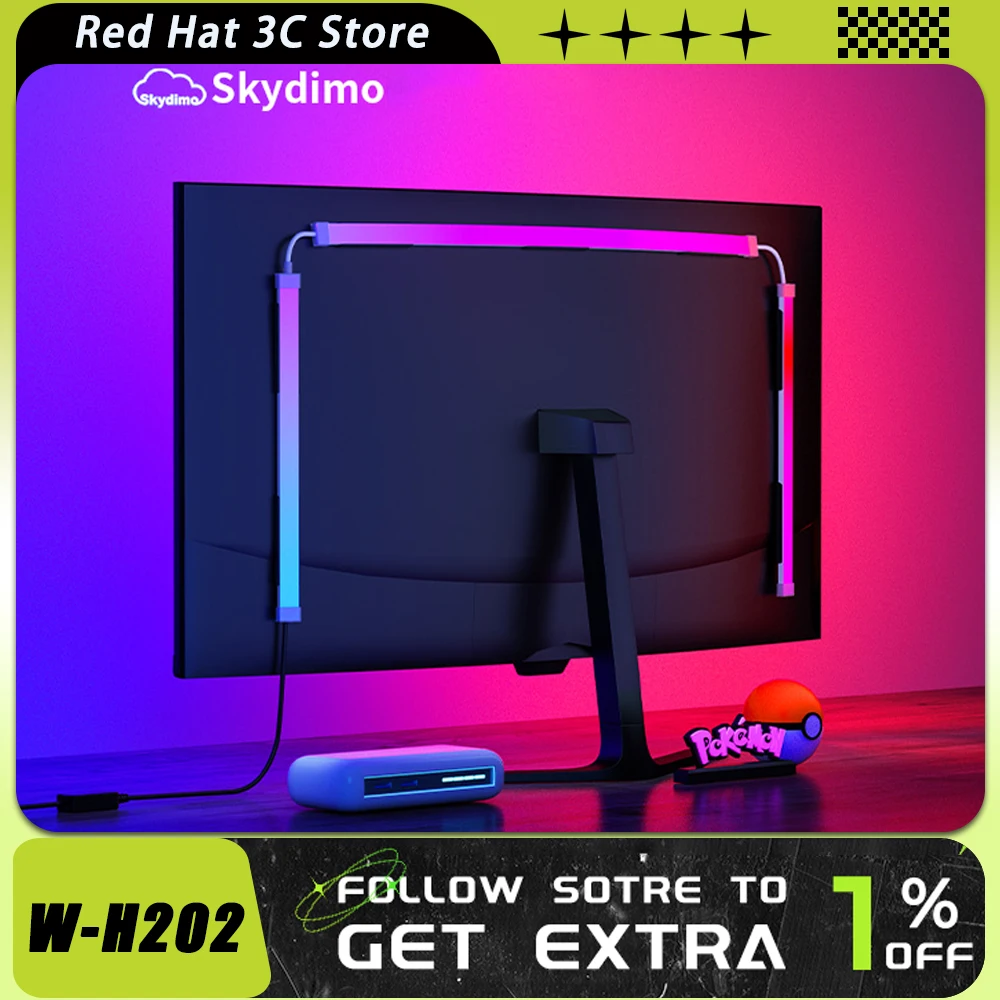 Skydimo-W-H202-Ambilight-Luzes-E-Sport-PC-Gamer-Faixa-Ambiente-Tela-Din ...