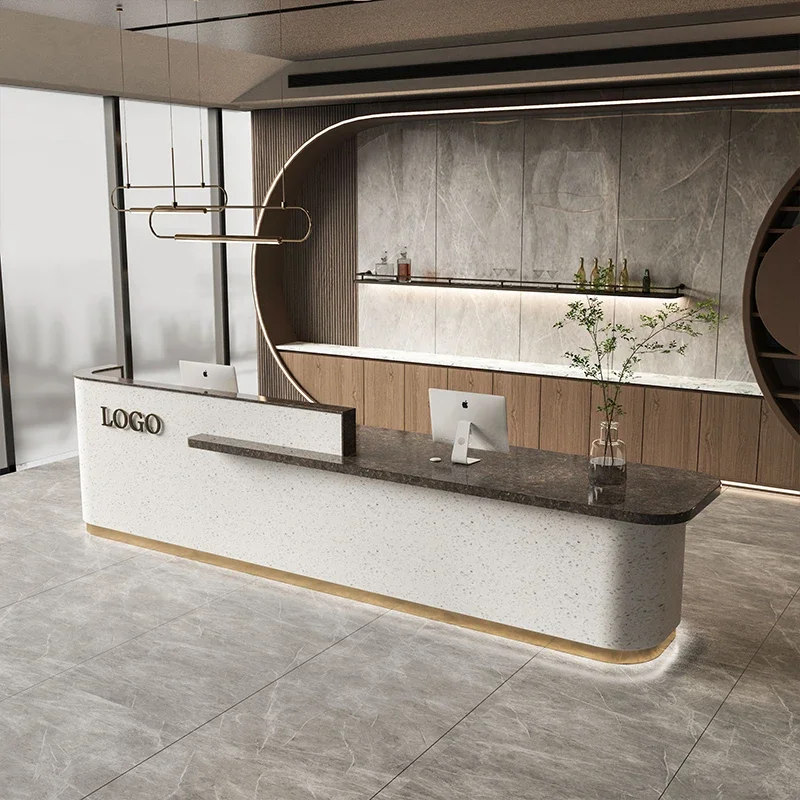 Office-Conference-Reception-Desk-White-Podium-Modern-Commercial-Display ...