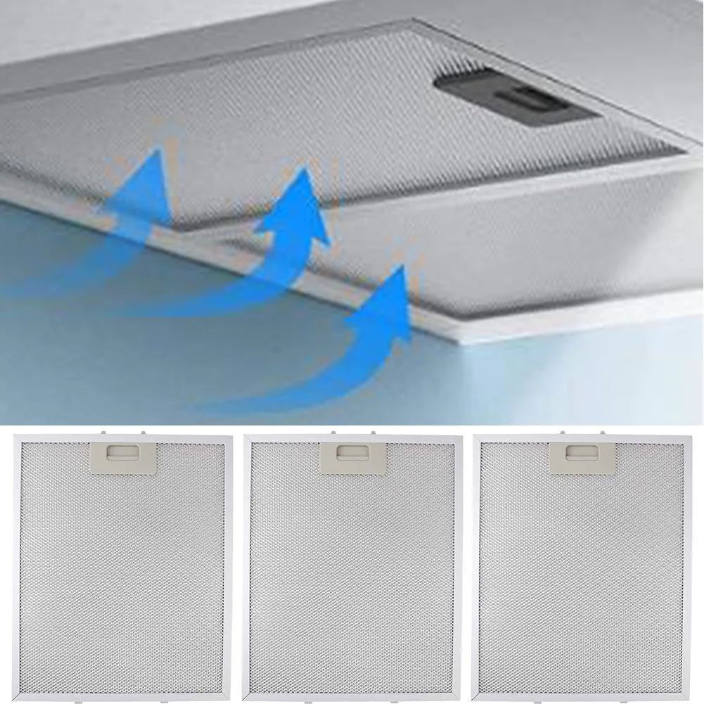 3Pcs Silver Cooker Hood Filters Metal Mesh Extractor Vent Filter ...