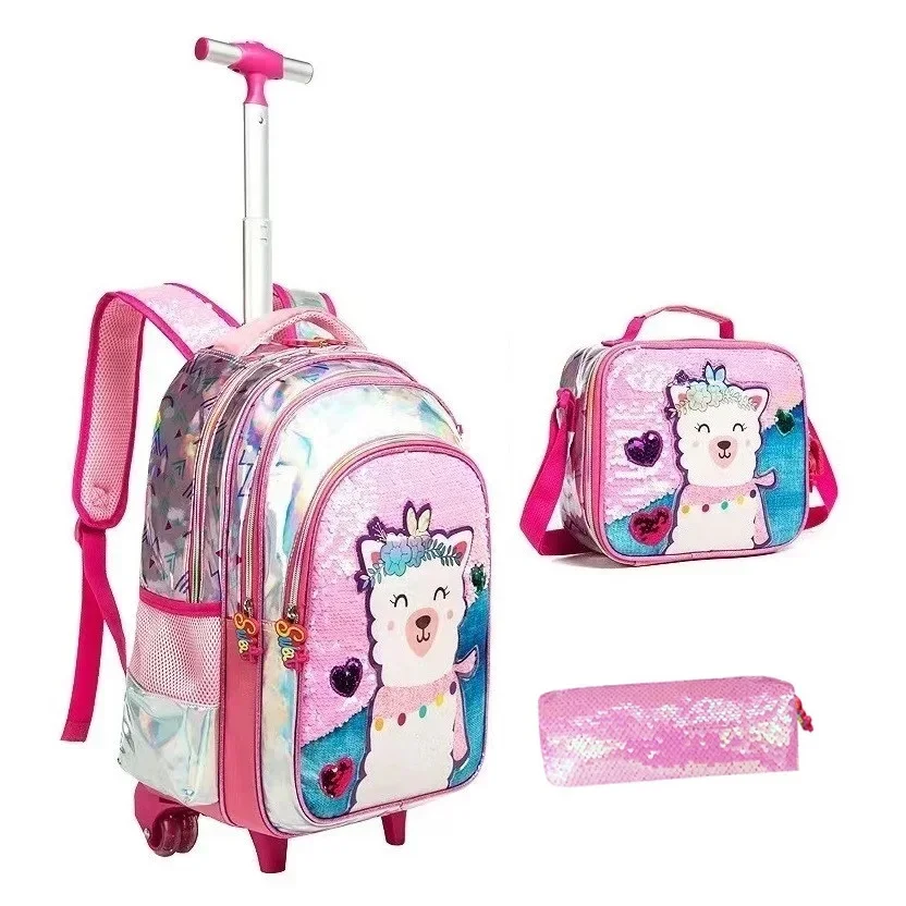 17-Inch-Kids-Backpacks-for-Girls-Sequin-School-Bag-with-Lunch-Box-for ...