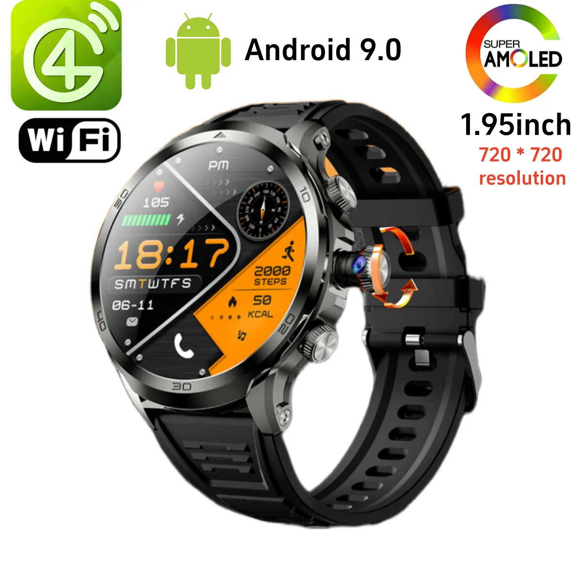 Reloj-inteligente-4G-con-Pantalla-Amoled-DE-1990-pulgadas-Smartwatch ...