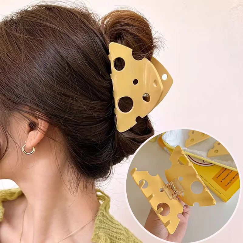 New-Solid-Color-Acrylic-Cheese-Hair-Clips-Elegant-Women-Korean-Style ...