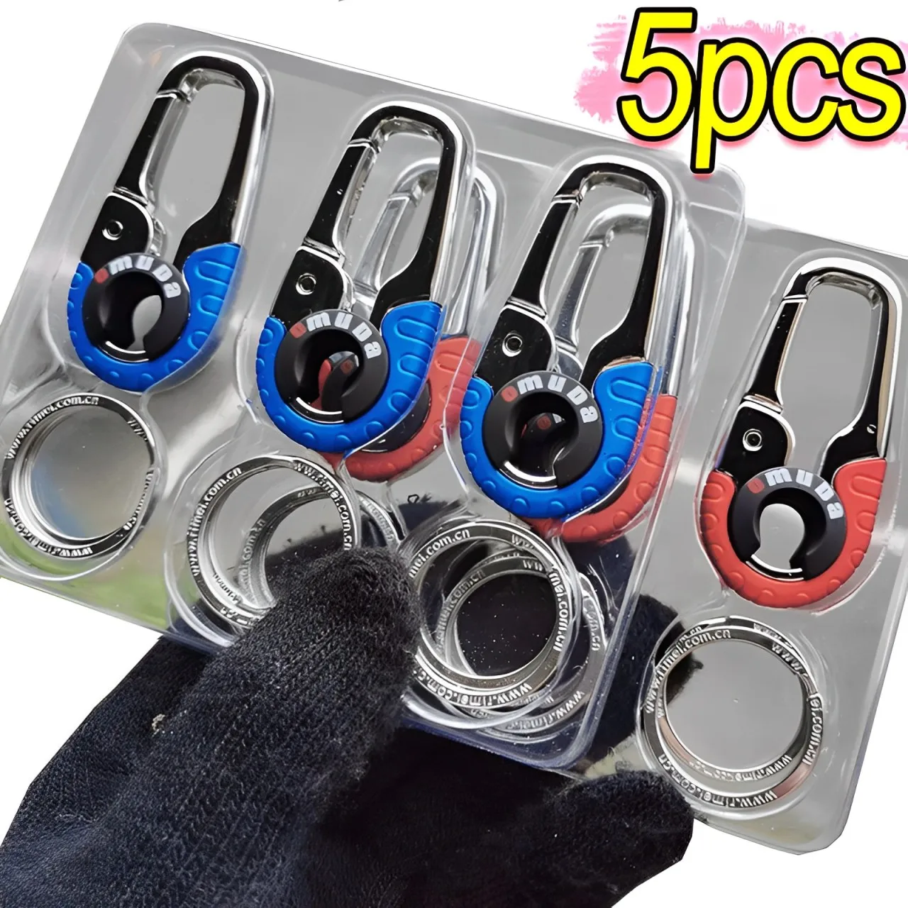 1/5pcs Double Ring Keychain Business Key Holder Men's Fashion Key Chain ...
