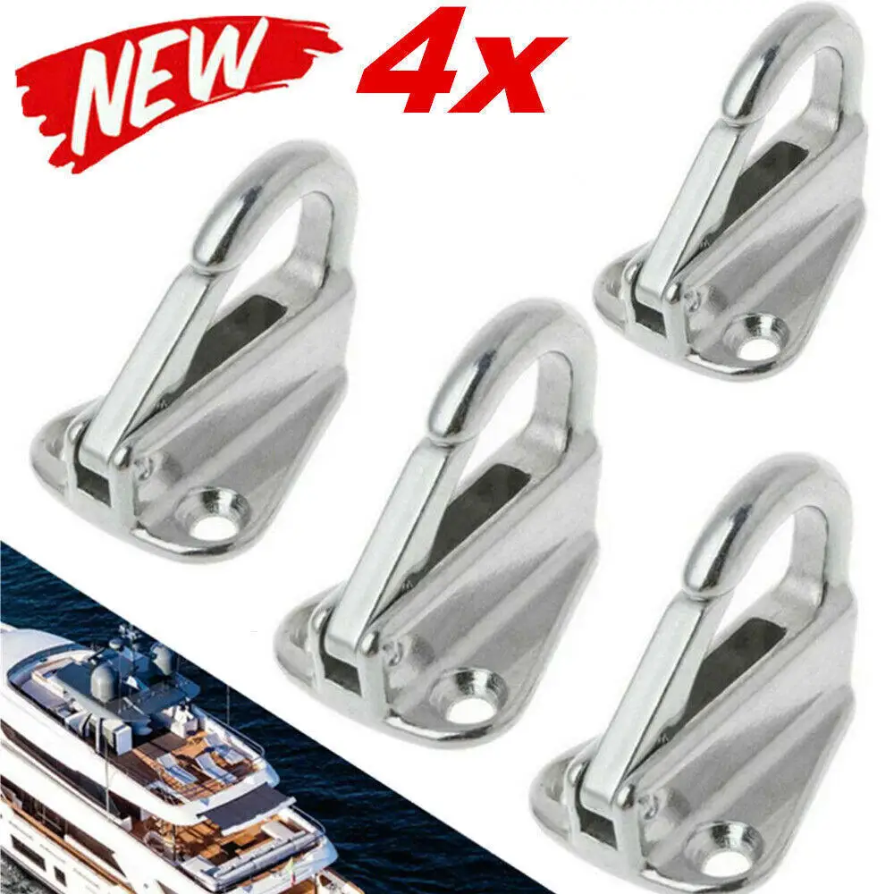 4-X-Stainless-Steel-Marine-316-Boat-Spring-Locked-Fender-Hook-Snap ...