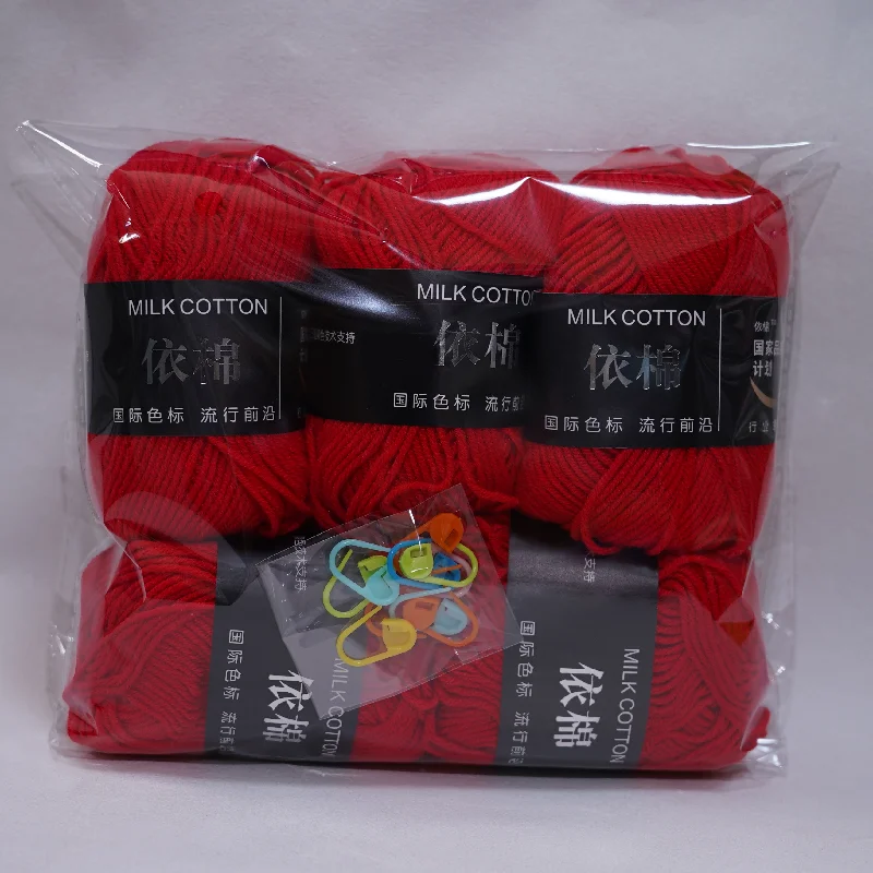 5PC Colorful Yarn Milk Cotton Yarn Combination Crochet Knitting Yarn ...