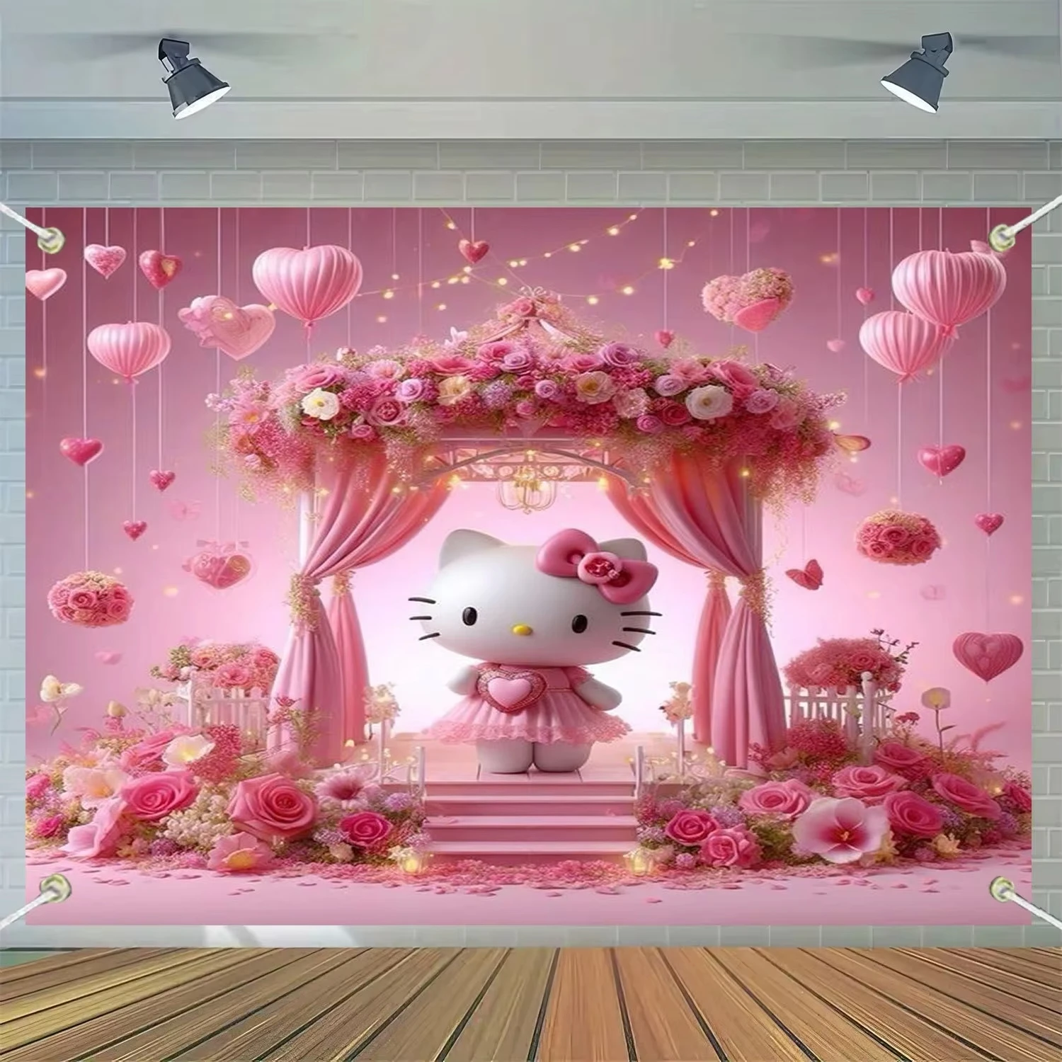Hello Kitty Flower Background: A Must-Have for Birthday Party Decorations