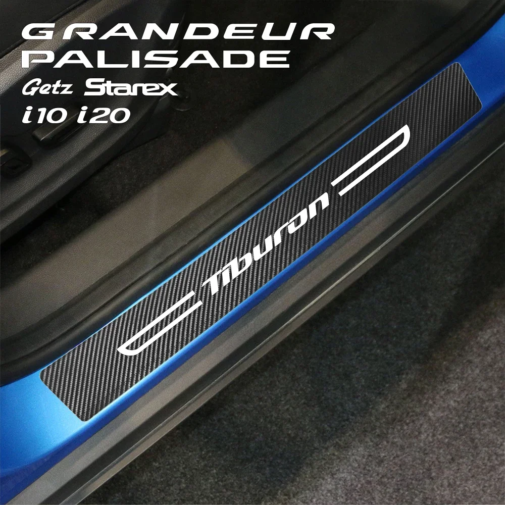 4PCS-Car-Sill-Stickers-Auto-Accessories-Carbon-Fiber-Decals-For-Hyundai ...