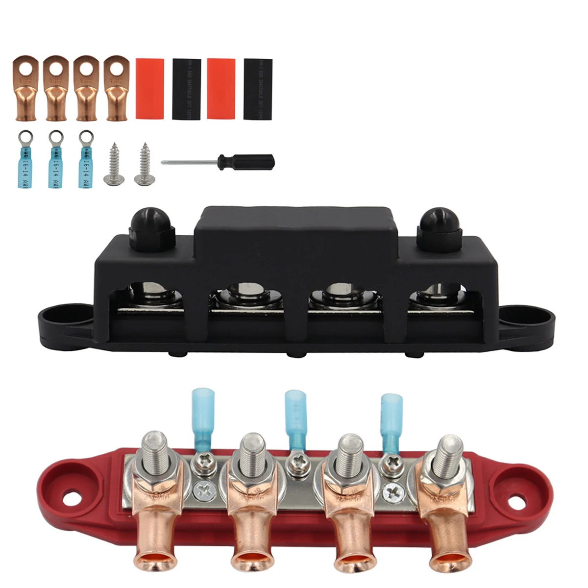 3-8-5-16-4-Stud-Power-Distribution-Block-Busbar-with-Cover-48VDC-300A ...