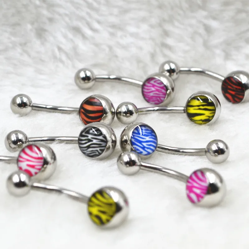 Zebra Belly Button Rings