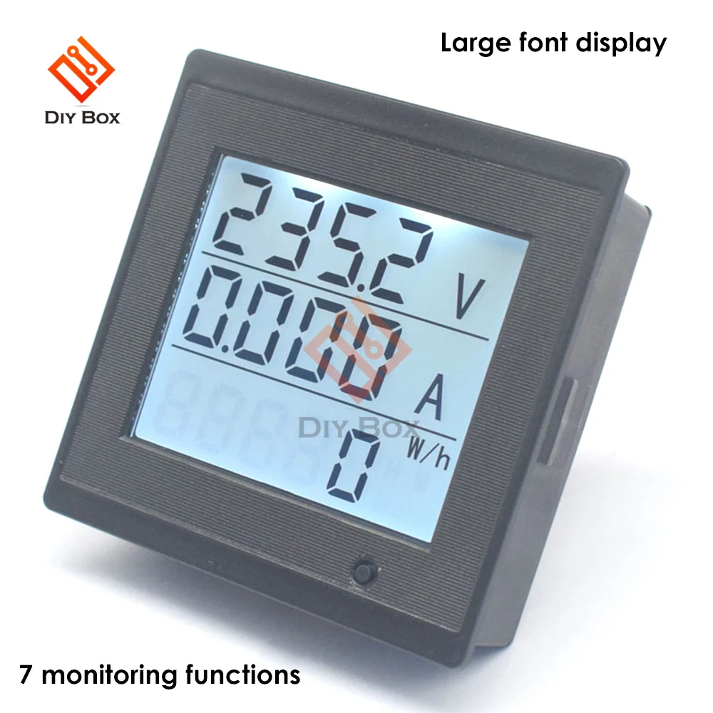 220V 20A AC 80-300V Electric Energy Meter Digital Display Volatge ...