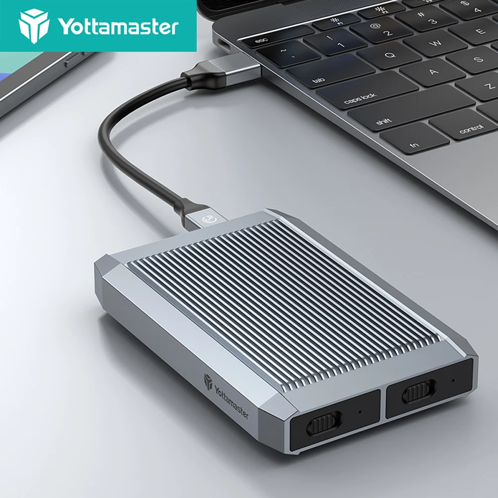 Yottamaster M.2 External SSD Case SATA NVMe Dual Protocol Bay USB A 3.0 ...