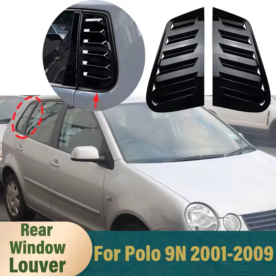 1 Pair Rear Window Louver Cover For Volkswagen Polo 9N 2001-2009 Side ...