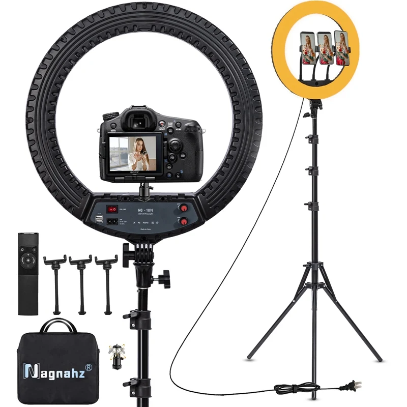 18-inch-Ring-Light-with-Tripod-Stand-55W-3000-5800K-CRI-90-Photo-Studio ...