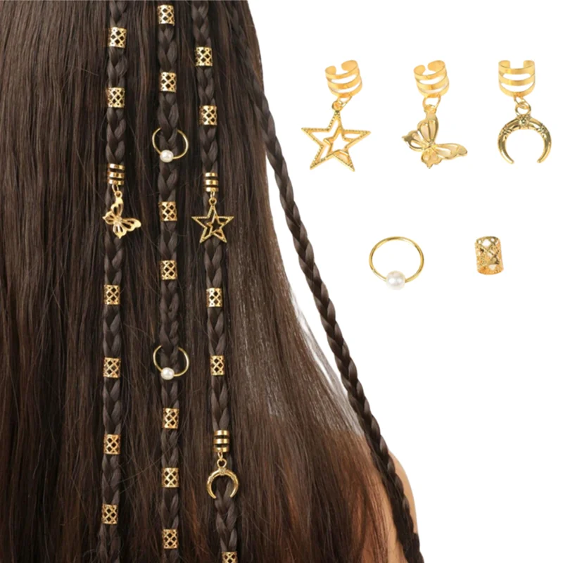 25pcs Dreadlock Hair Rings Adjustable Cuffs Clip Hair Braids Dirty ...
