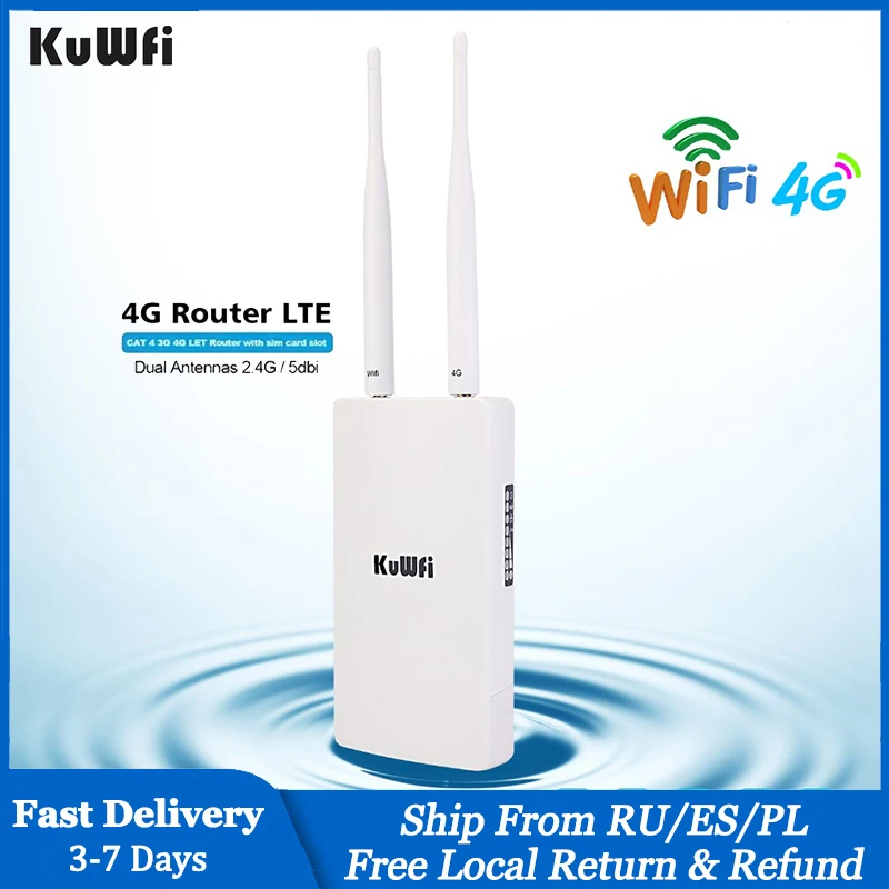 Kuwfi Outdoor 4g Wifi Router 150mbps Wi Fi Router With Sim Card All ...