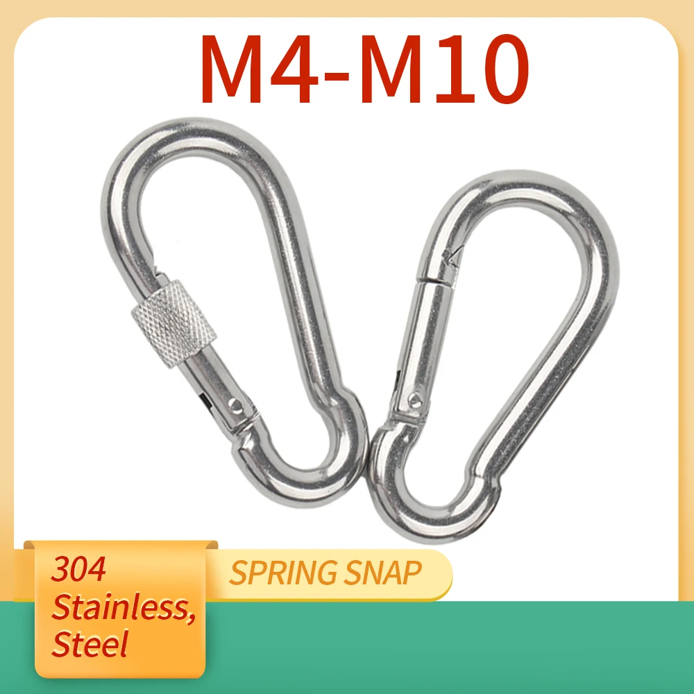 1-2-5Pcs-M4-M5-M6-M8-M10-304-Stainless-Steel-Spring-Snap-Carabiner ...