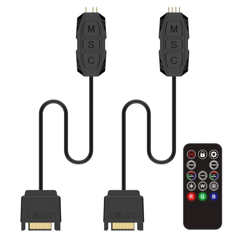 Computer-ARGB-Controller-Wireless-Remote-Control-with-4PIN-12V-RGB-3PIN ...