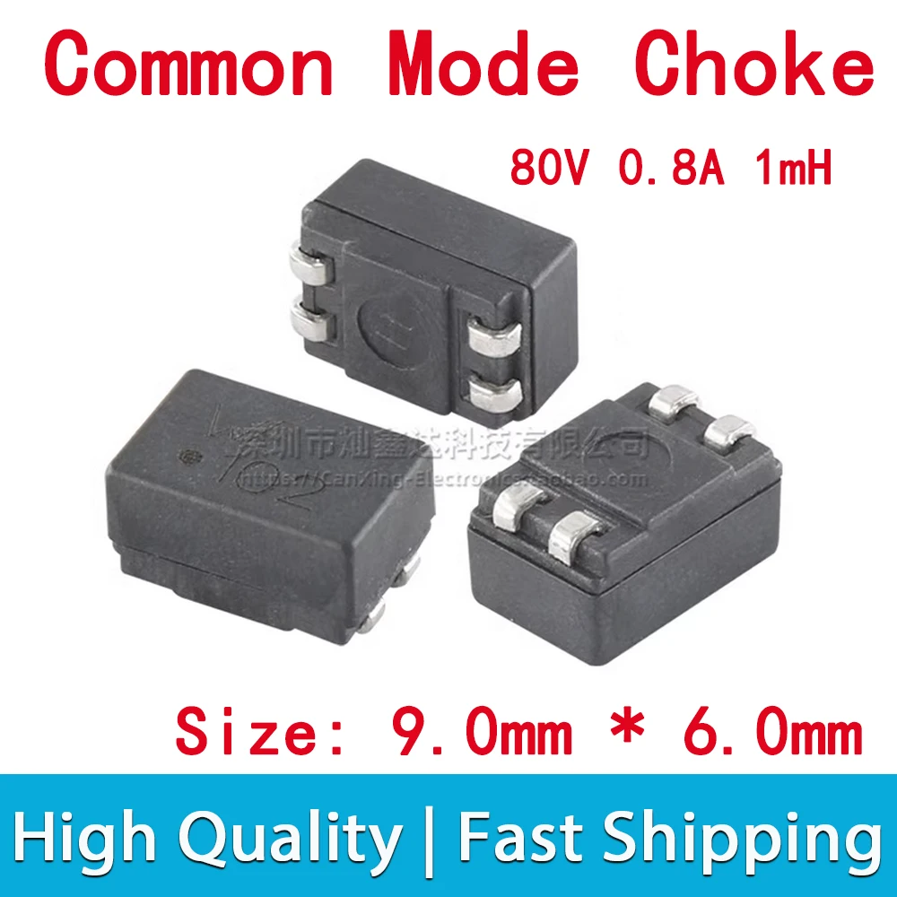 5pcs-WE102-SMD-SMT-80V-0-8A-1mH-Inductance-Car-Filter-Wave-Common-Mode ...