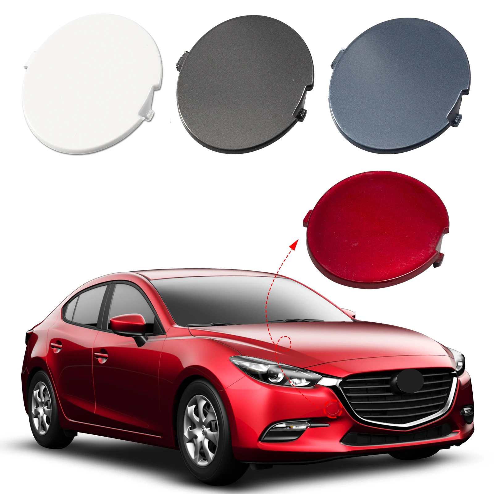 Front Bumper Tow Hook Cover Cap Towing Eye For Mazda 3 Axela ...