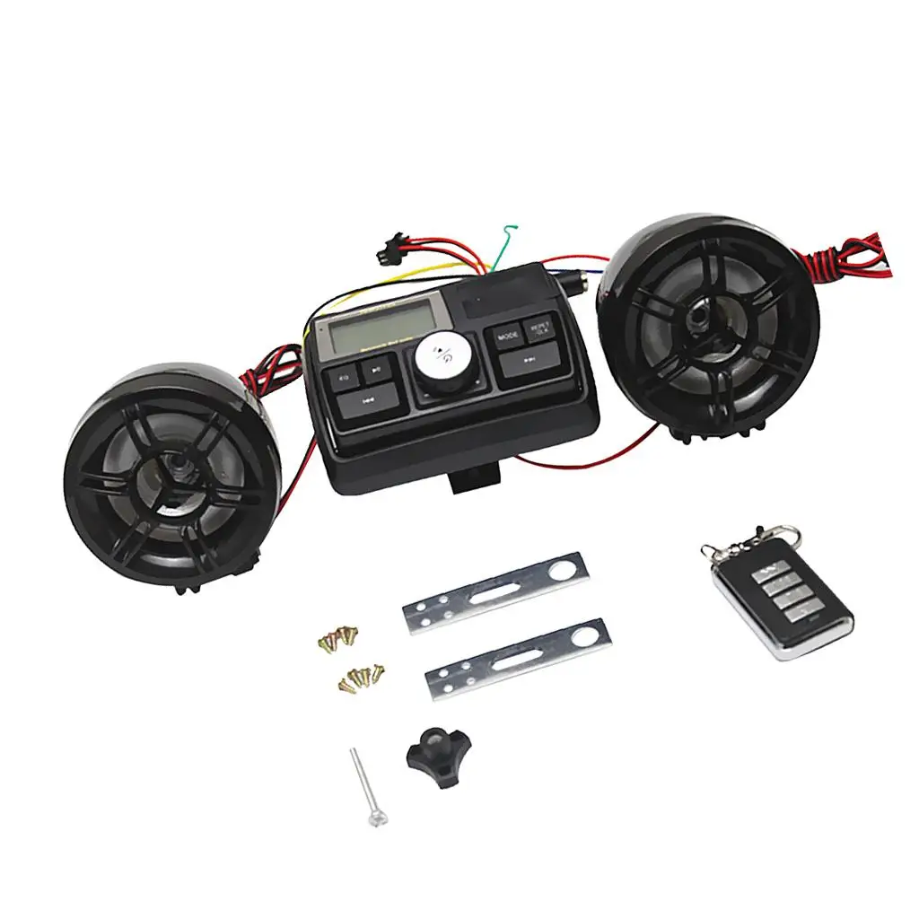 Motorcycle Handlebar Audio System MP3 USB FM Radio Speaker Kit