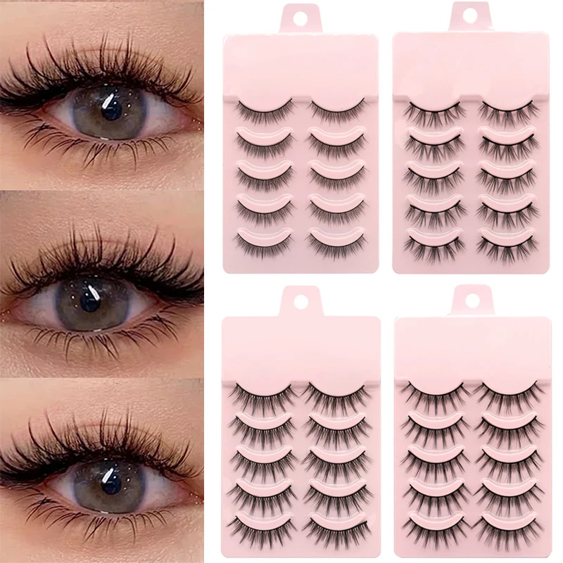 5 Pairs 3d Faux Mink Manga Lashes Little Devil Cosplay Fairy 3d False ...