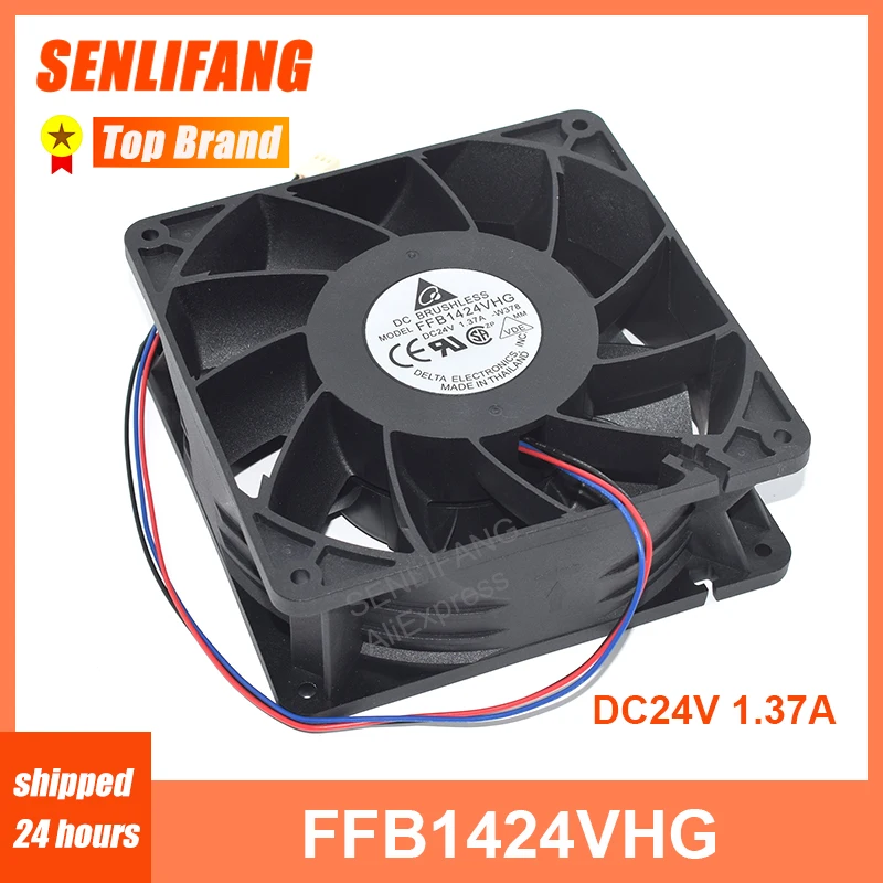 New-FFB1424VHG-14050-Fan-14CM-DC24V-1-37A-140-140-50MM-Cooling-3-Line ...