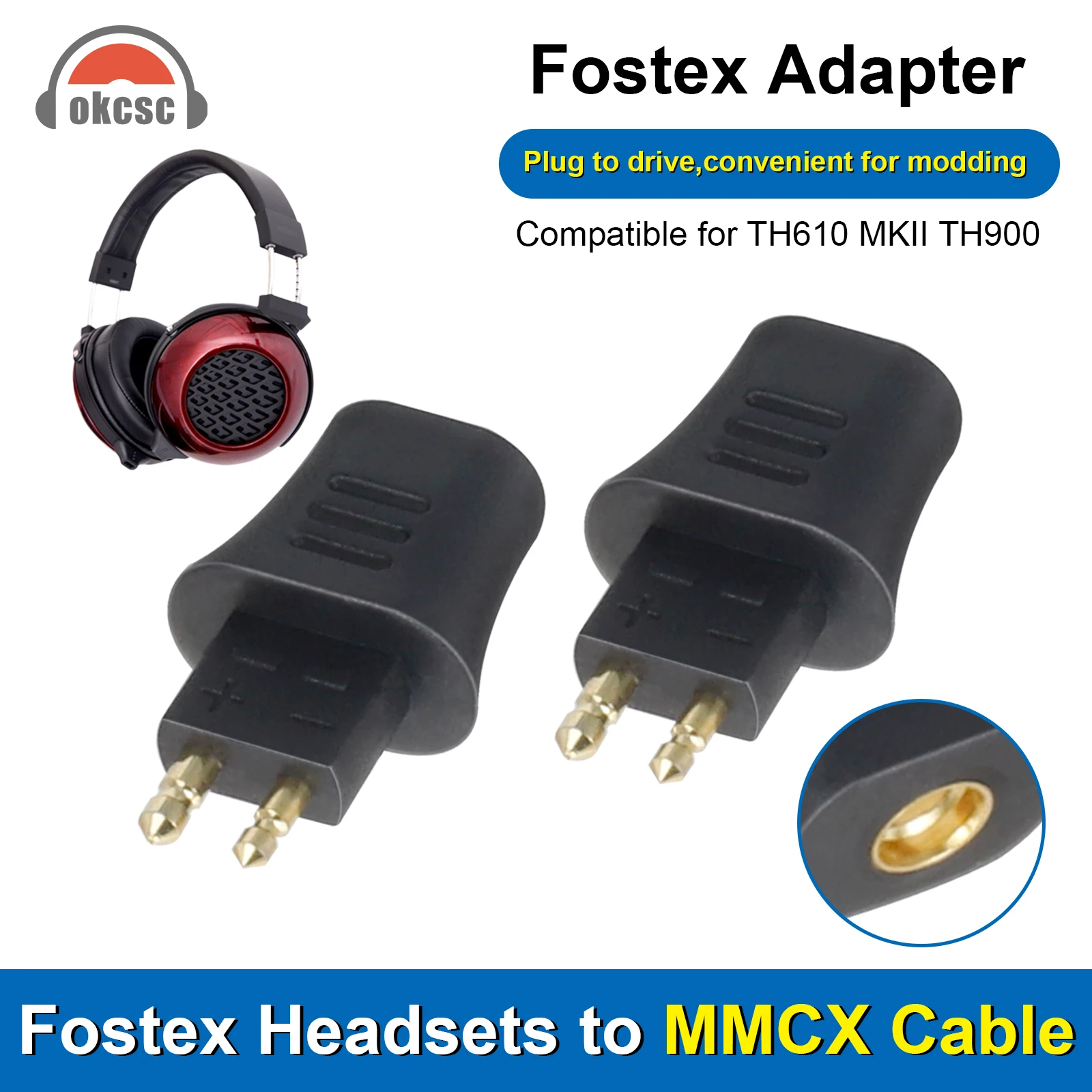 OKCSC-Headphone-Converter-MMCX-2pin-0-78mm-Cable-Connected-to-FOSTEX ...