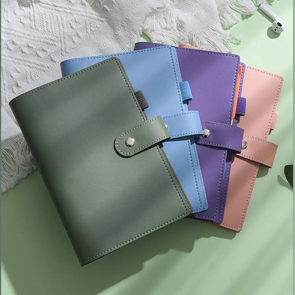 PU Leather A5/A6 Binder Notebook Cover Macaroon Color 6 Ring Binder ...