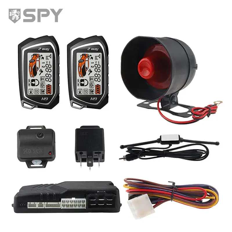 SPY Universal 2 Way LCD Car Alarm System Anti-hijacking Remote Starter ...
