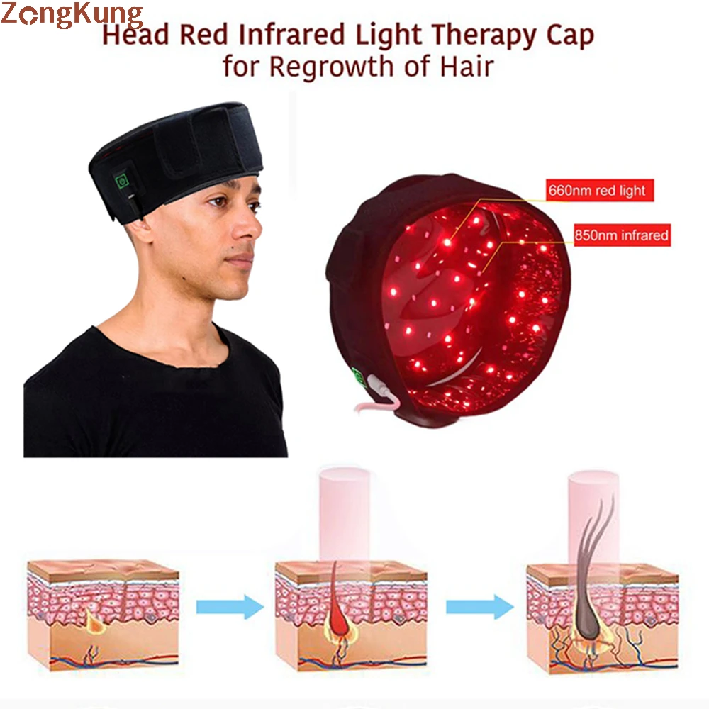 LED-70Pcs-Red-Light-Infrared-Therapy-Hat-For-Treatment-Seborrheic ...