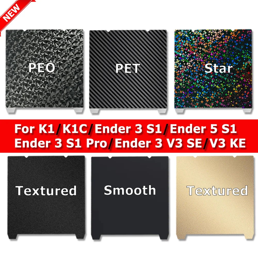 Build Plate Spring Steel Print Bed for Creality K1/K1C/Ender 5 S1/Ender ...