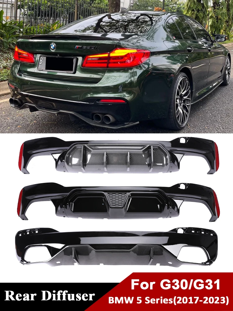For-BMW-5-Series-G30-G31-Rear-Bumper-Diffuser-M-Sport-Competition-CS ...
