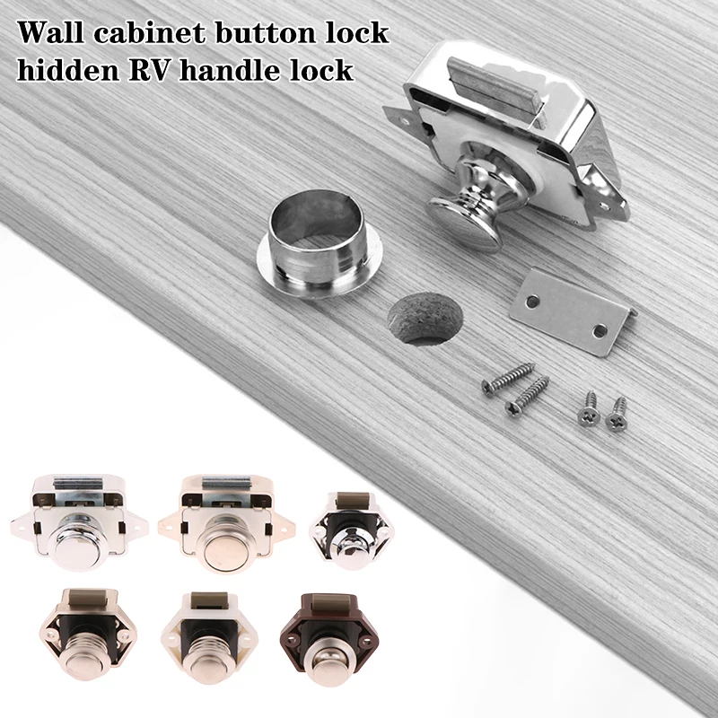 Wall-Cabinet-Lock-Button-Lock-Camper-Car-Push-Lock-Hidden-RV-Handle ...