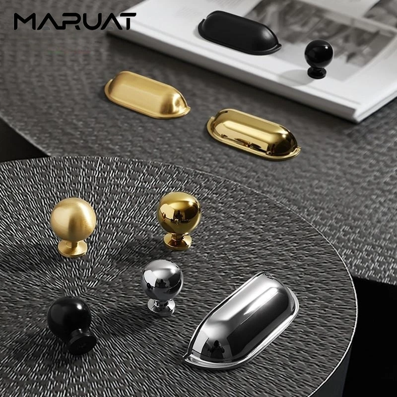 S-lido-Puro-Cobre-Shell-al-as-Arm-rio-Gaveta-Puxadores-Ouro-Guarda ...