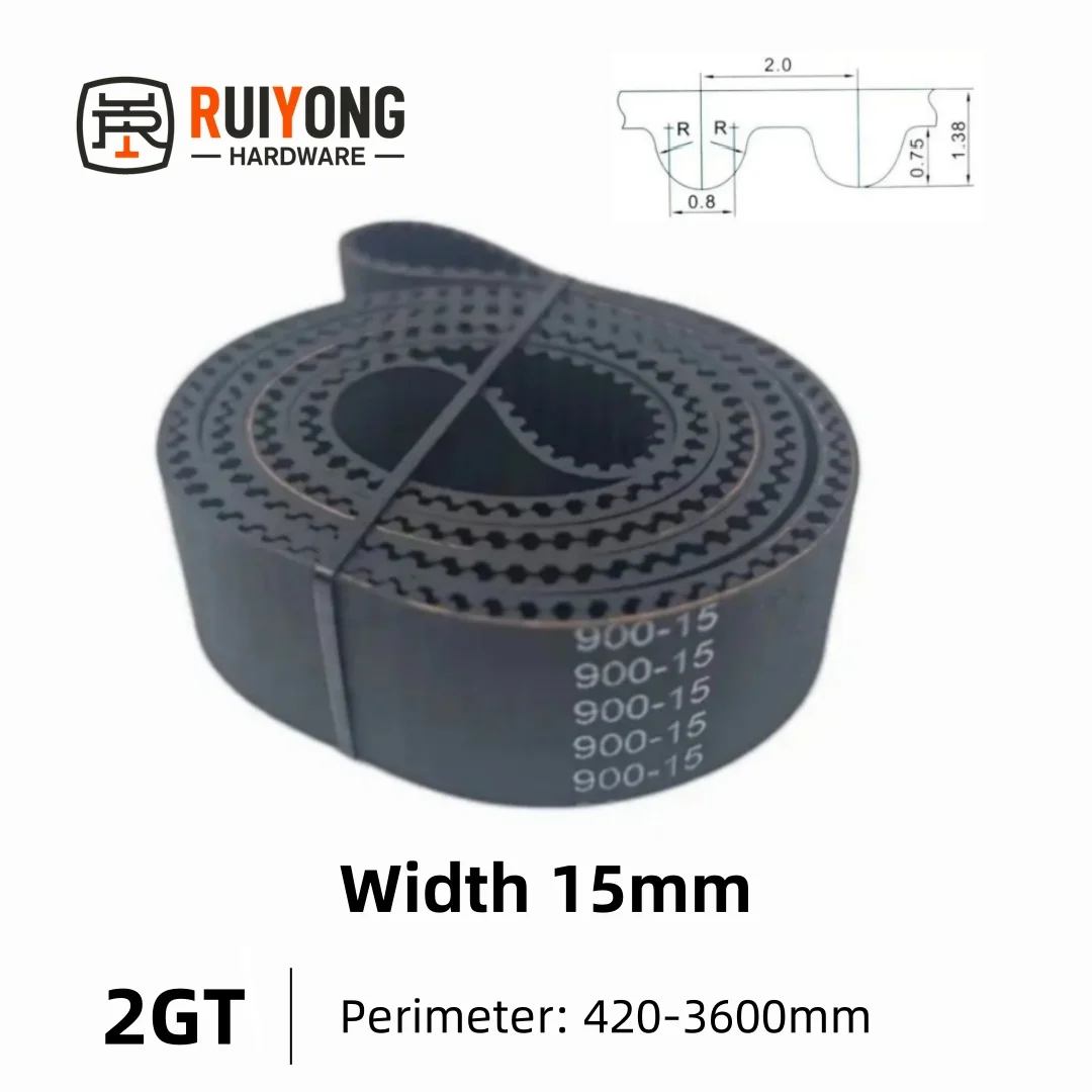 GT2 2GT Timing Belt Pitch 2mm Width 15mm Closed Rubber Drive Belts ...