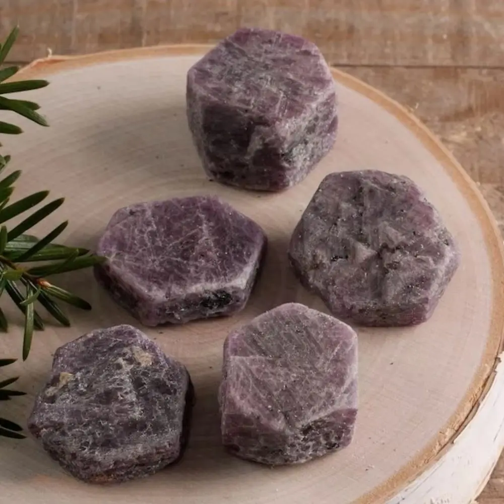 Natural Raw Red Corundum Stone Hexagon Ruby Raw Crystal Reiki Healing ...