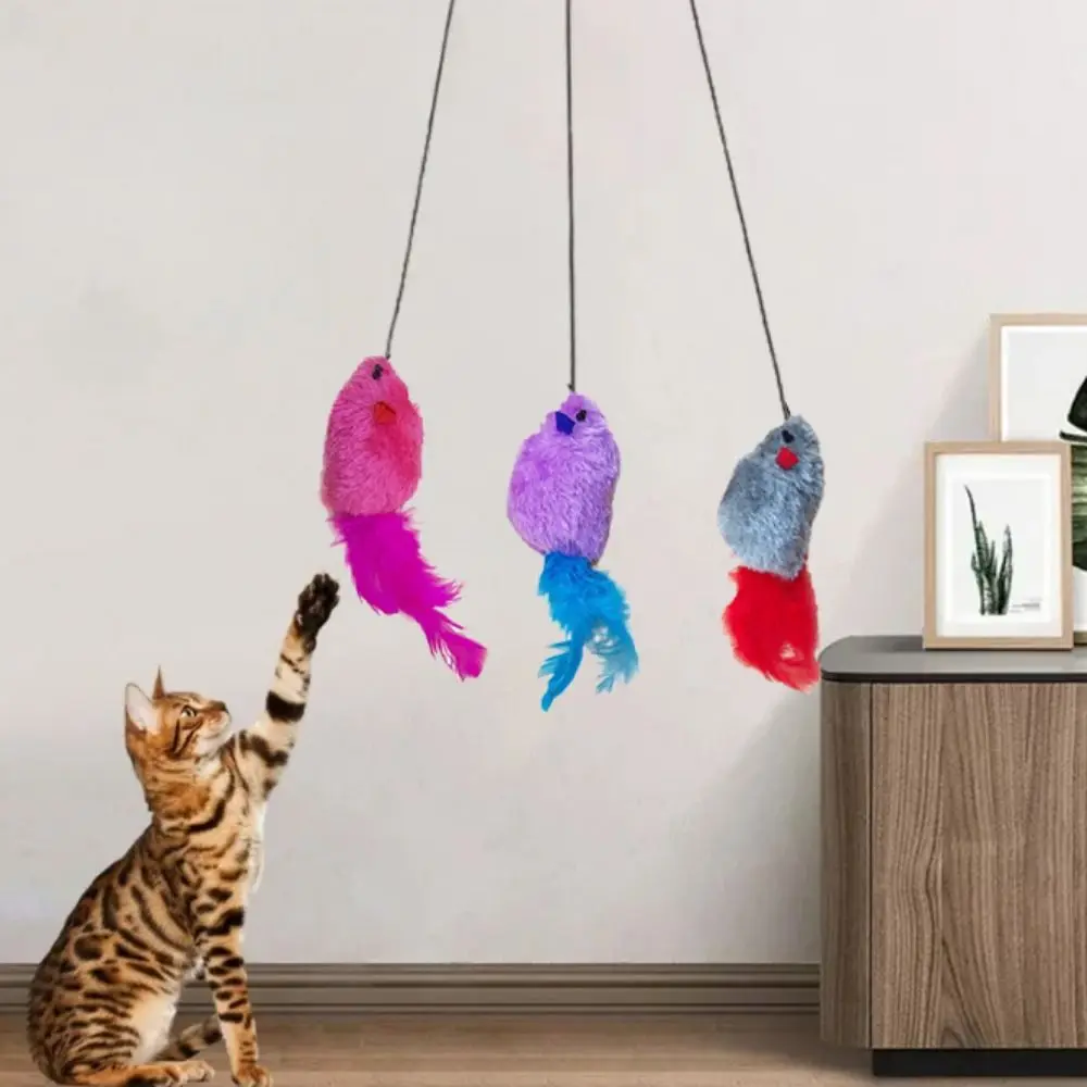 with Sticky Hook Hanging Mouse Cat Toy Sounding Interactive Mouse Toy ...