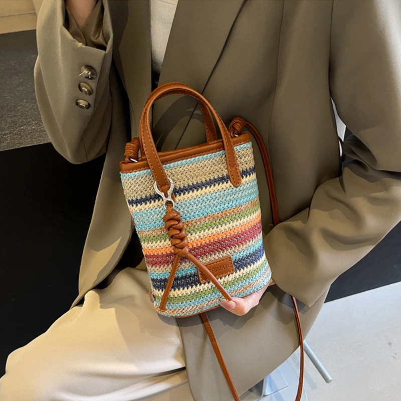 Small Bag Women's Summer New Popular Versatile Contrasting Color Straw ...