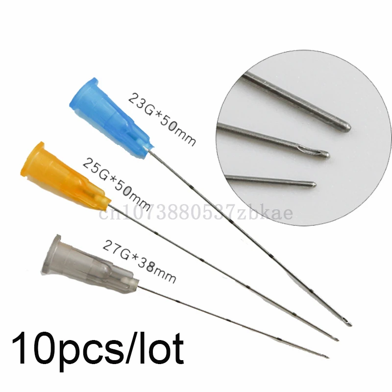 10pcs/50pcs Disposable Fine Micro Cannula Blunt Needle Tips 25G/27G/30G ...