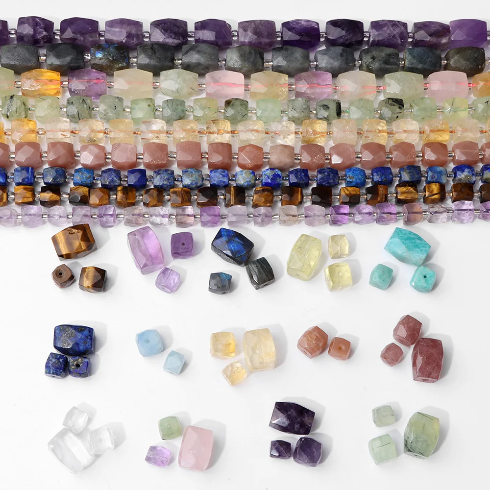 Natural-Raw-Mineral-Stone-Beads-Square-Shape-Bead-Citrine-Quartz-Reiki ...