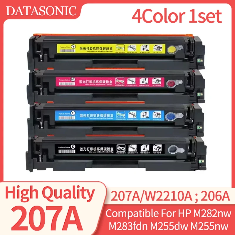 4color-Compatible-For-HP-207a-206A-Toner-Cartridge-With-Chip-M282nw ...
