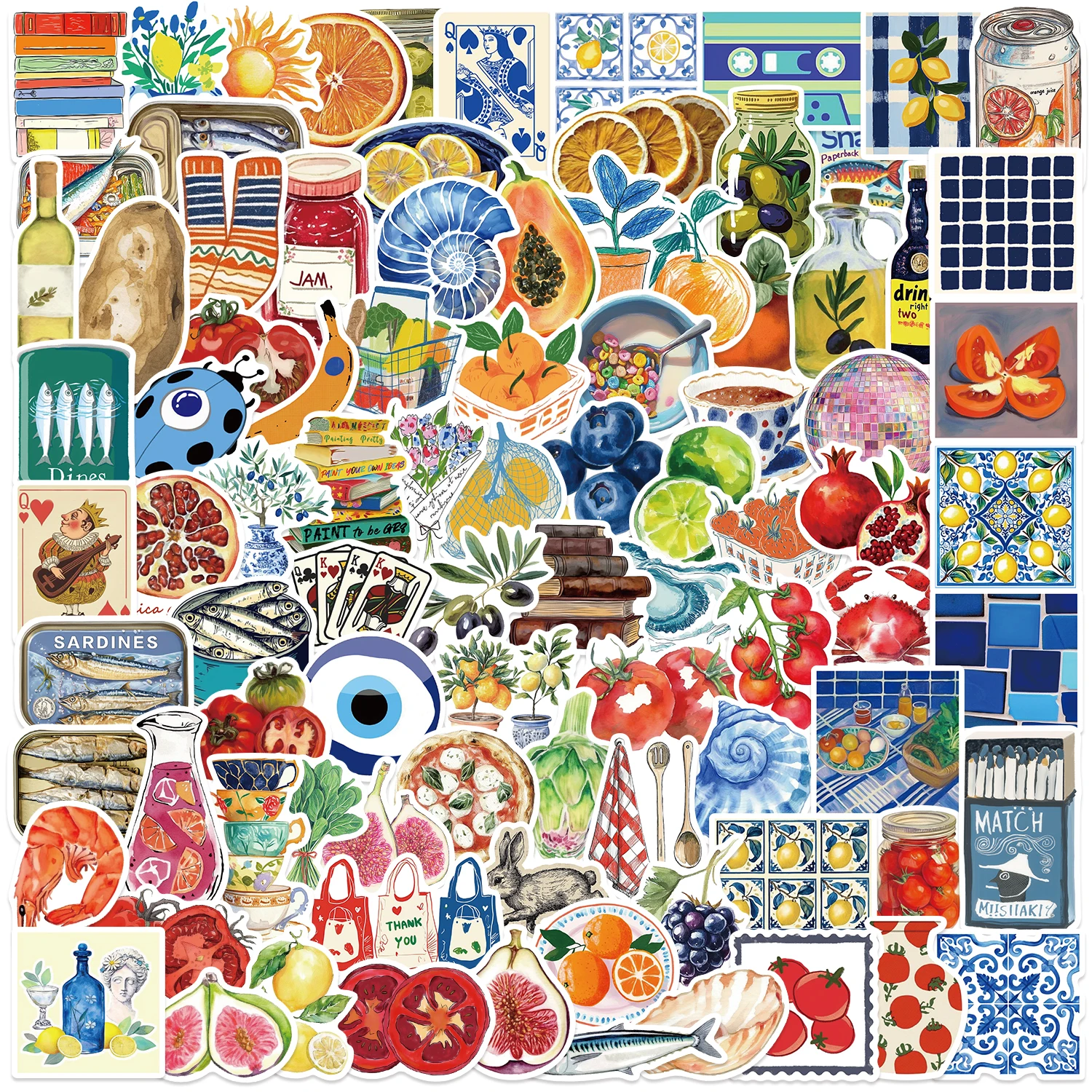 50/100pcs Mediterranean Tomato Stickers Cartoon ins Decals for Laptop ...