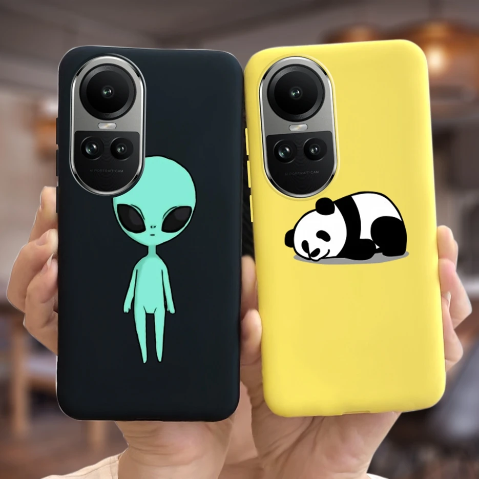 For-Oppo-Reno10-Case-CPH2531-Cute-Alien-Panda-Cover-Soft-Silicone-Phone ...