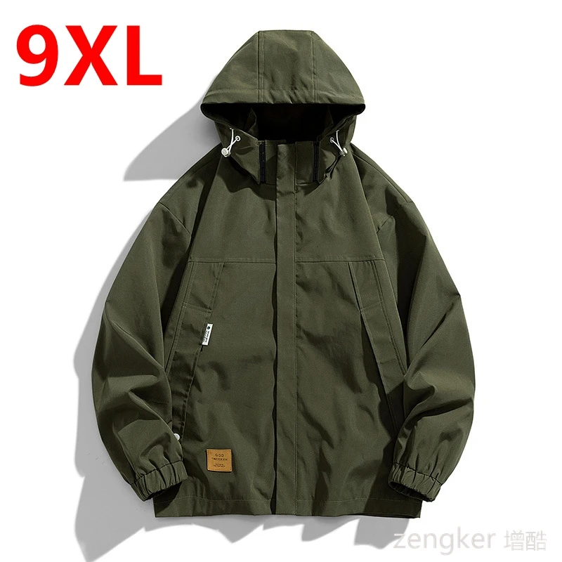 Spring and autumn jacket men's plus size waterproof casual loose multi ...